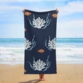 Clownfish & Coral Pattern Microfiber Beach Towel Absorbent Compact ...