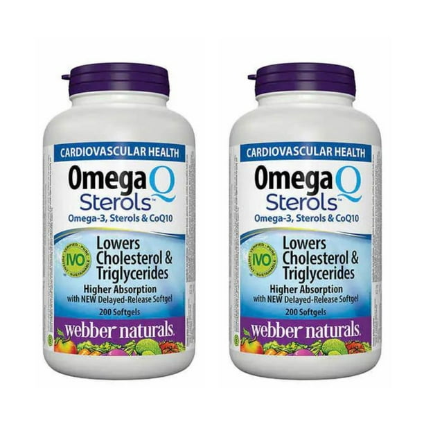 Webber Naturals Omega-3 & CoQ10 with Plant Sterols - 2 x 200 Softgels ...