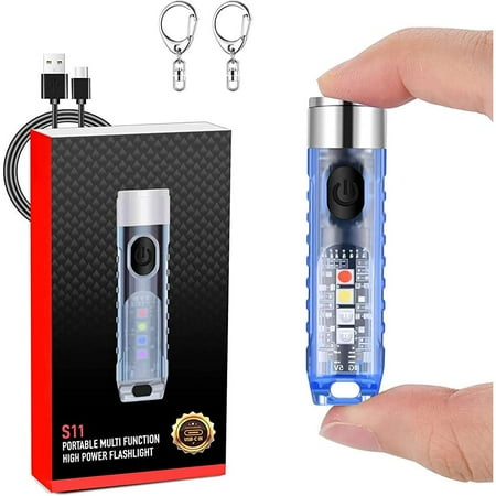 ALmi Mini LED Flashlights USB Rechargeable Small Keychain Flashlight ...