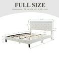 Kallabe Full Size LED Bed Frame with Leather Base, Adjustable Headboard ...