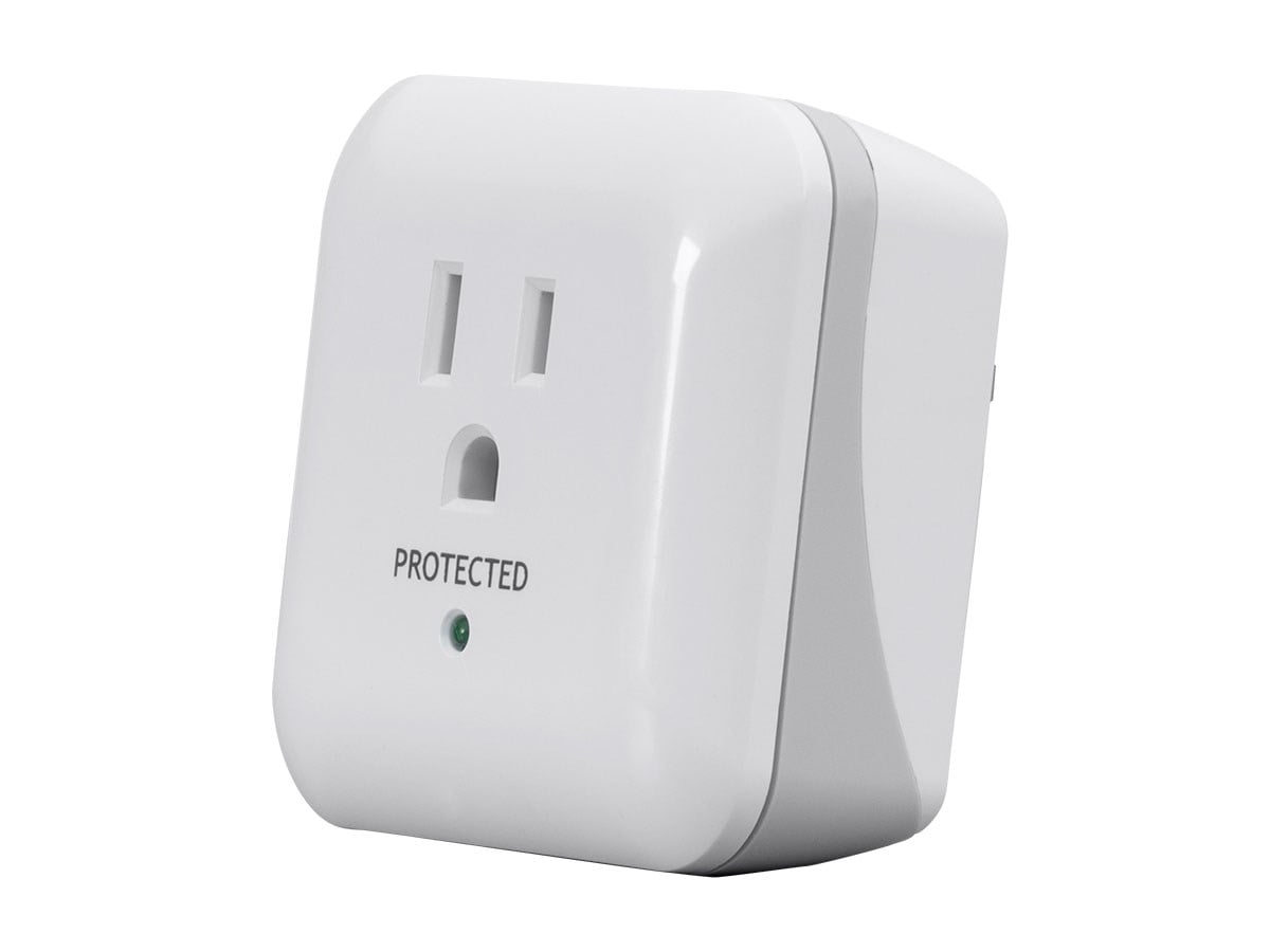 Monoprice Power & Surge - White | 1 Outlet Surge Protector with End of ...