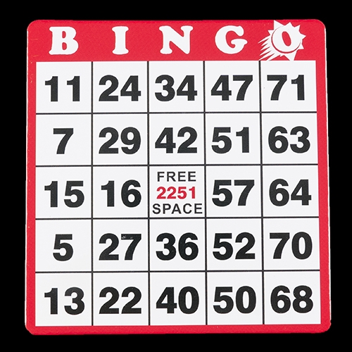 Hard Bingo Cards Red 100 Per Pack Walmart