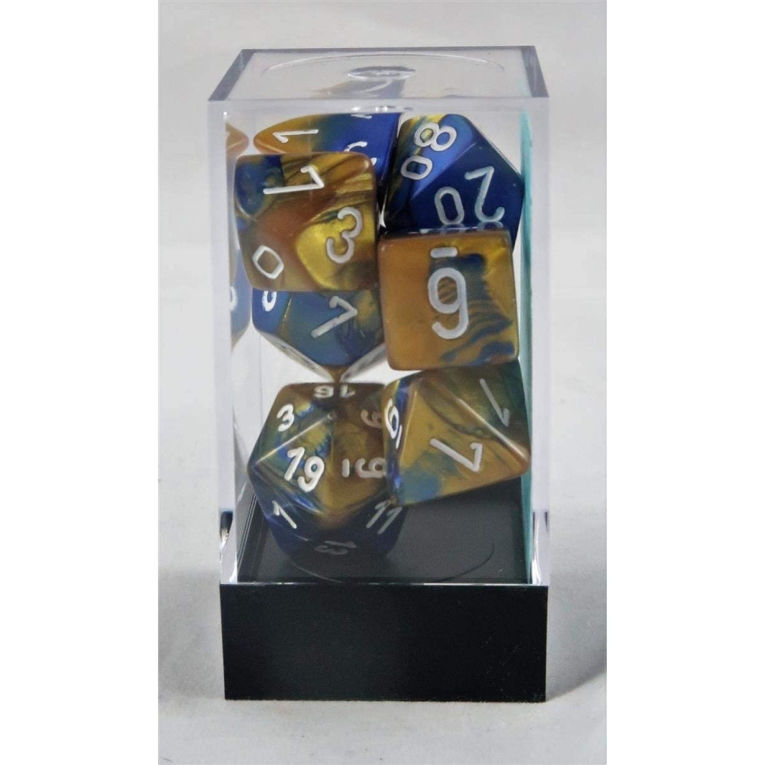 Polyhedral -Die Gemini Dice Set: Blue amp Green with Gold CHX, All dice ...
