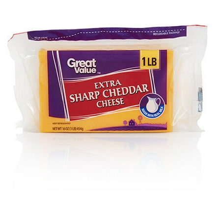 Great Value Extra Sharp Cheddar Cheese Block, 16 oz - Walmart.com