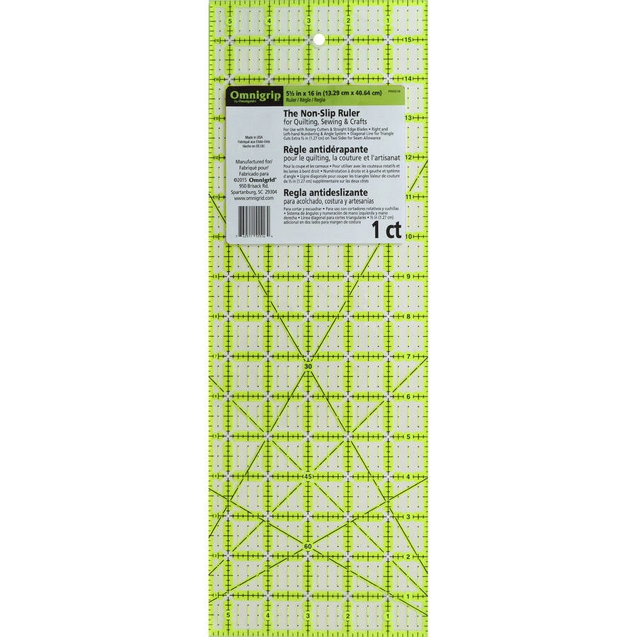 Omnigrip Non-Slip Quilter's Ruler, 5.5" x 16" - Walmart.com