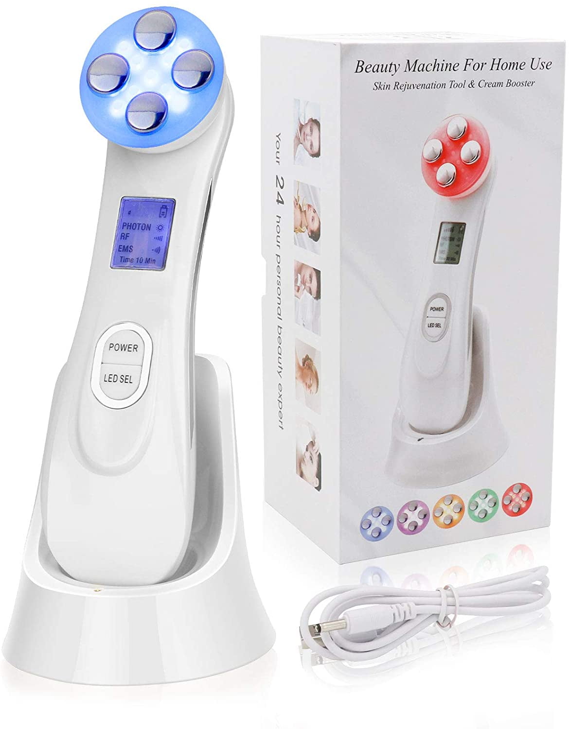 Radio Frequency Skin Tightening Machine, 6-in-1 Rechargeable Anti-Aging ...