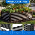 Dextrus 8x4x3ft Galvanized Metal Raised Garden Bed with Gloves, Support ...