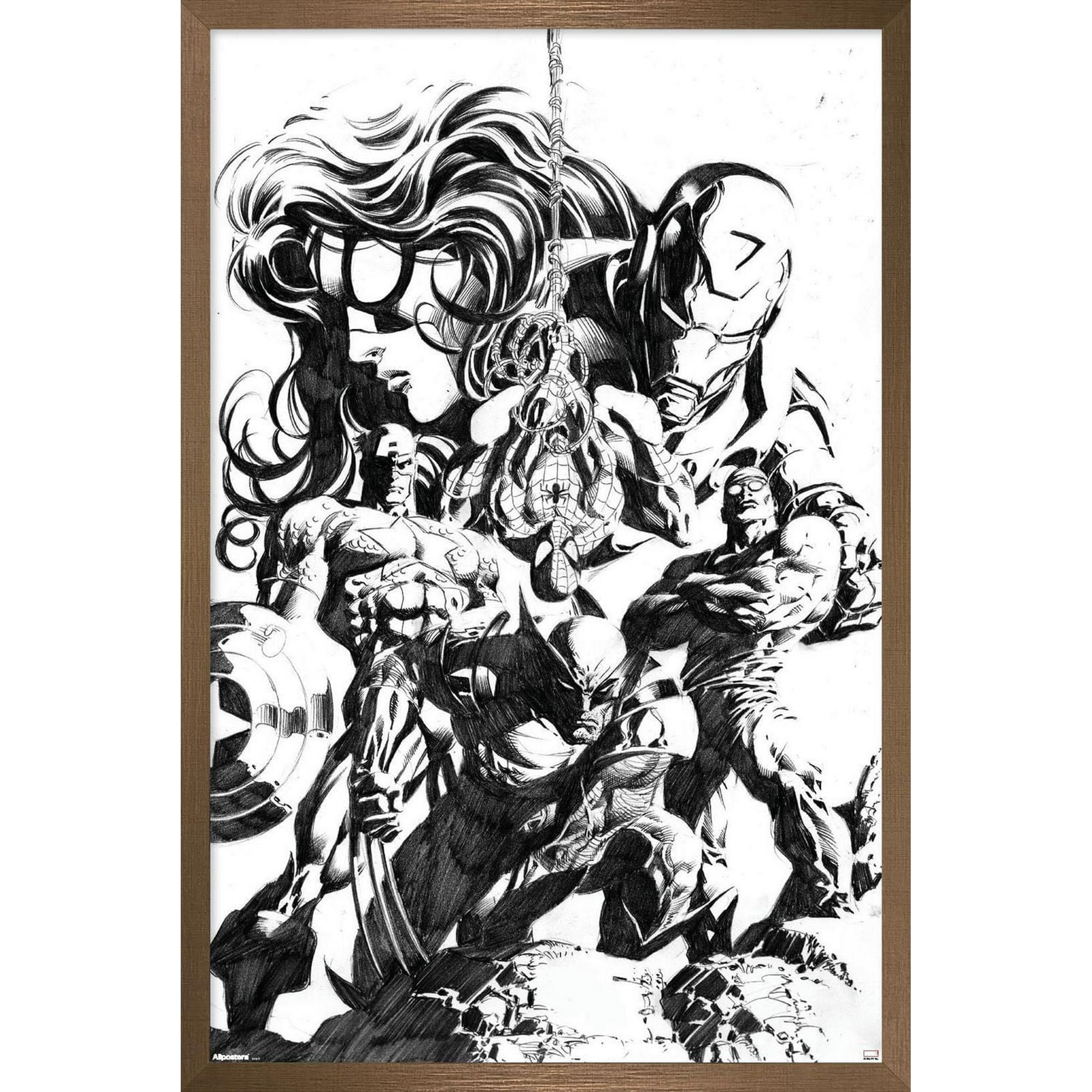 Click here for Trends International Marvel Sketch - Group Wall Po... prices