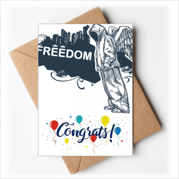 Hip-Hop Freedom Angel Pattern Wedding Cards Congratulations Greeting ...