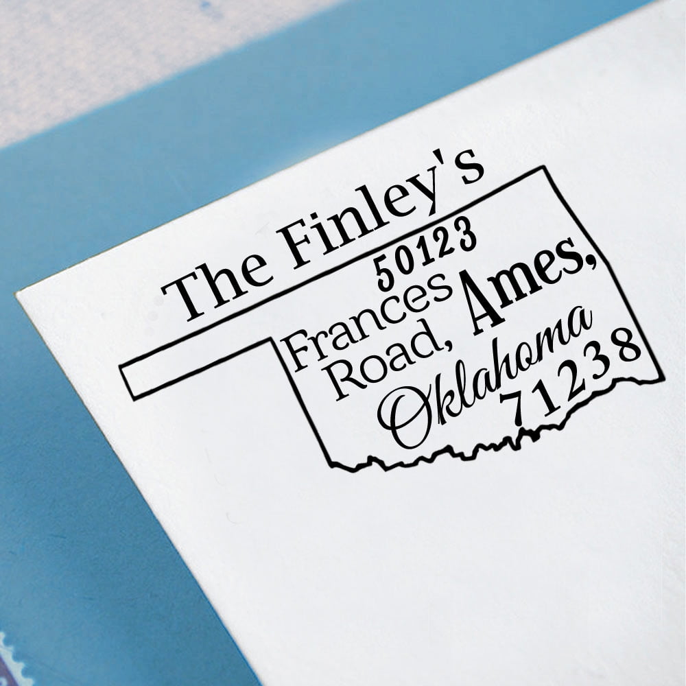 Self Inking Custom Return Address Stamp| Oklahoma State Map ...