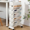 AMONIDA Storage Trolley,Storage Organizer Rack,Movable Bookshelf Large ...