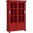 Arron Lane Bookcase with Sliding Glass Doors-Finish, Red - Walmart.com