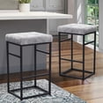 LEEJAY 30 Inch Gray Backless Counter Height Bar Stool,Set of 2 ...