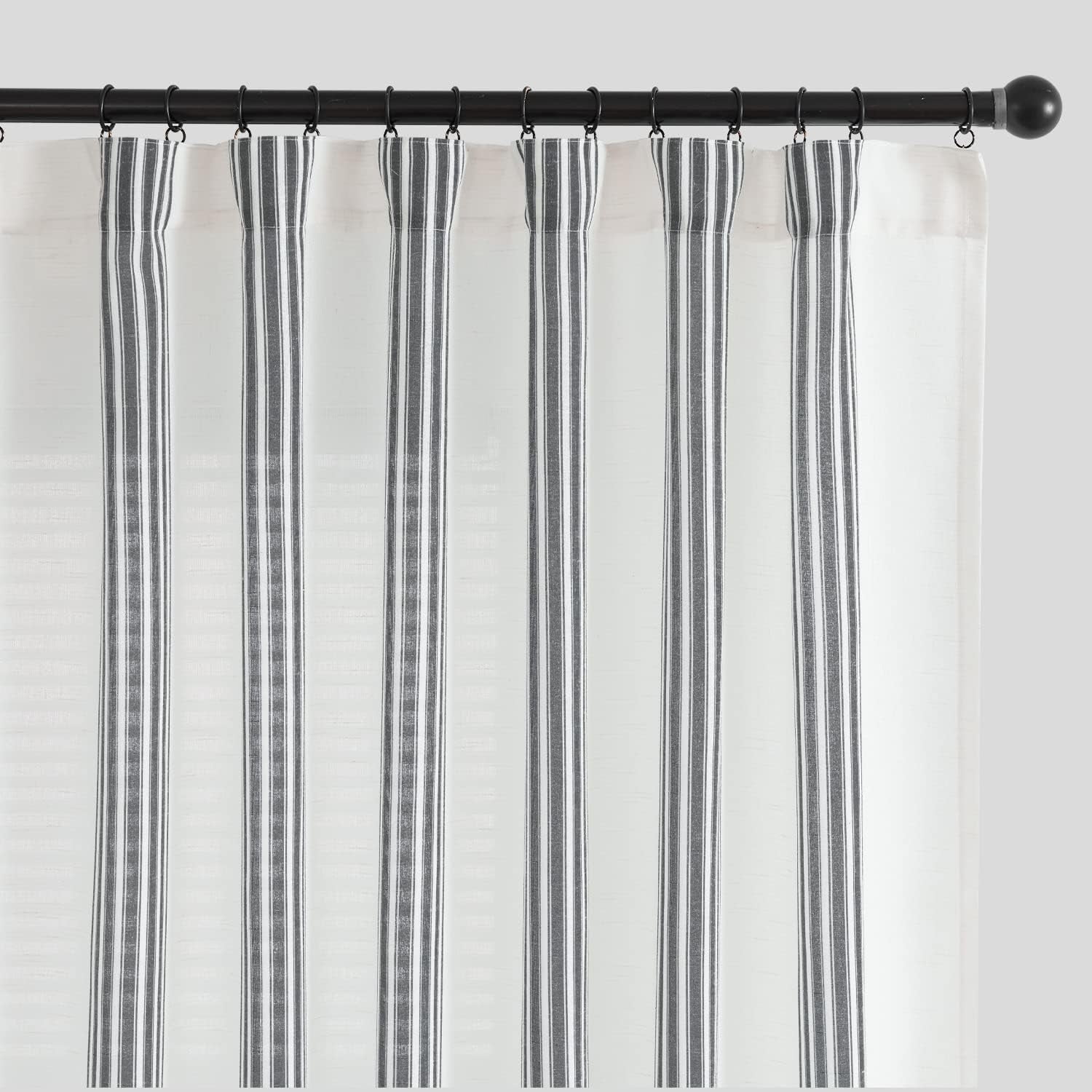 Cortinas de mezcla de lino rayadas Jinchan de 274 cm de largo con raya ...