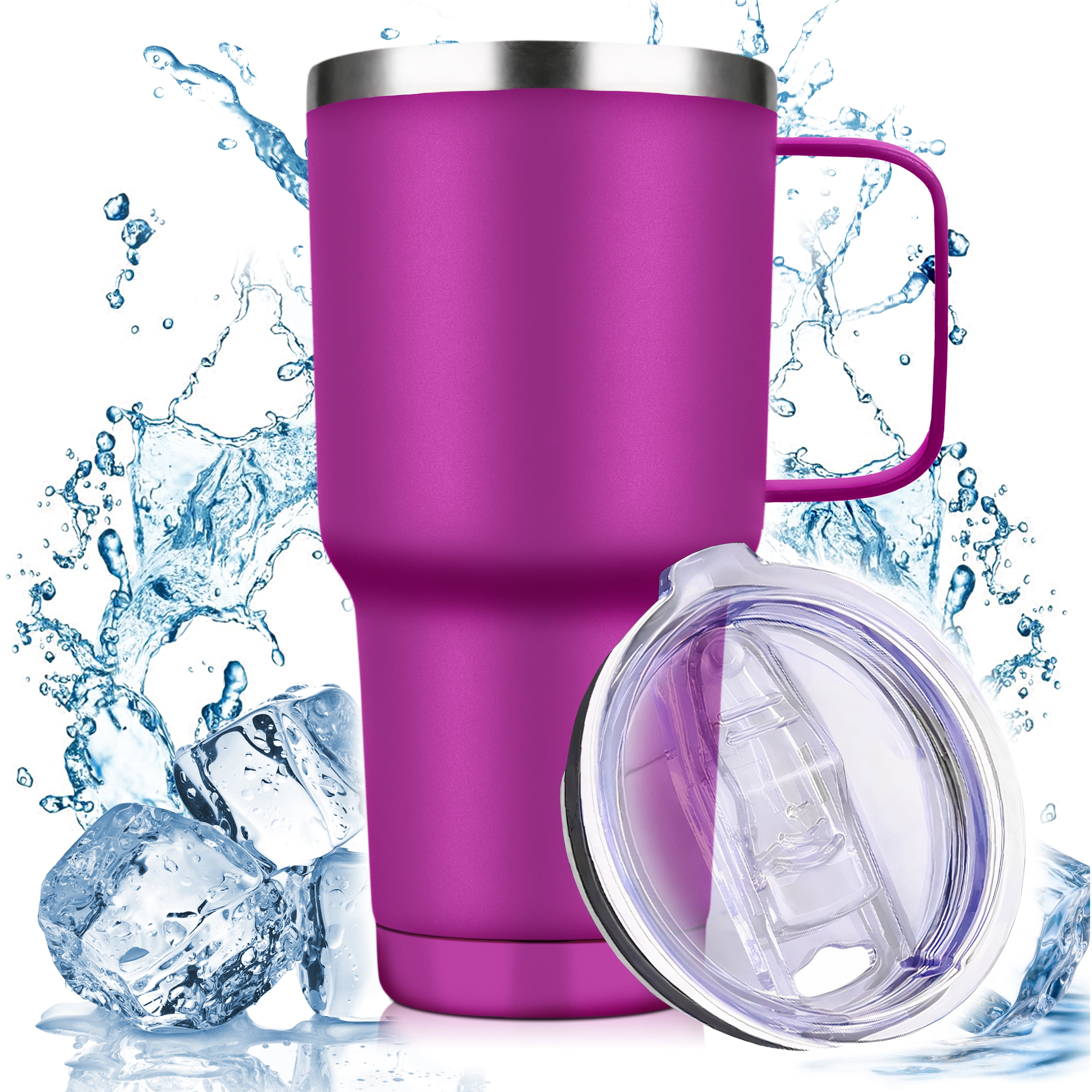 Termo De Acero Inoxidable Con Asa 30oz Con Tapa de Imán Evita Derrames ...