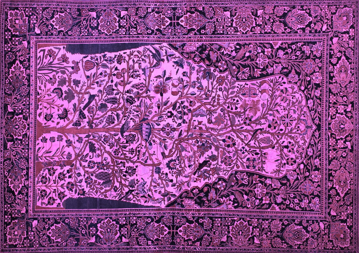 Ahgly Company Indoor Rectangle Persian Purple Traditional Area Rugs, 2 ...