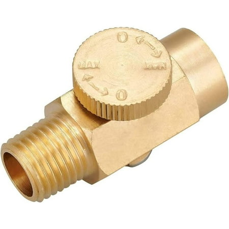 1/4NPT male x 1/4 NPT Female Brass Inline Air Flow Control Valve Fitting Air Pressure Compressor ...
