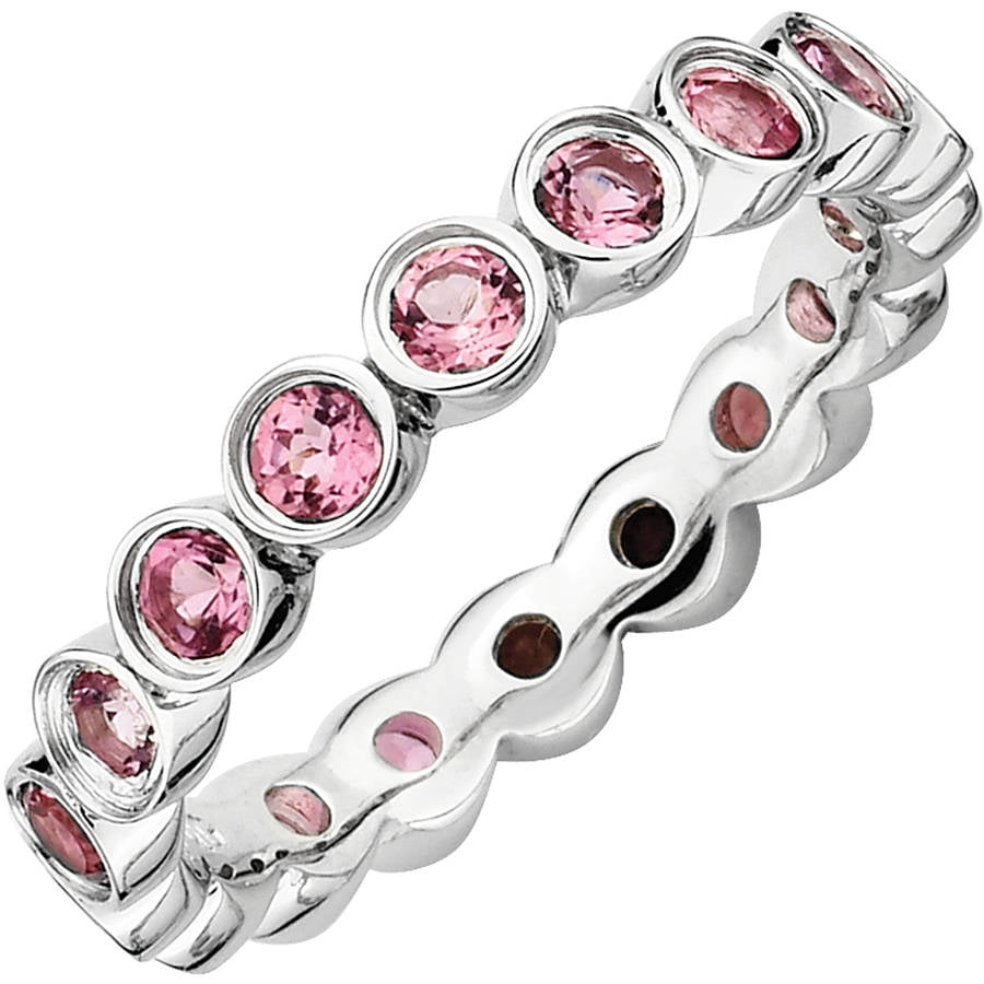 Pink Tourmaline Sterling Silver Ring - Walmart.com
