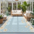 Daisy 5'x8' Rug for Bedroom Under Queen Bed Placement, Polka Dots Blue ...