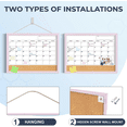 1 Set 17x13 Inch Dry Erase Calendar Cork Board Combo, Magnetic ...
