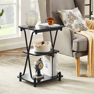 VECELO Nightstand with Drawer, Modern X-Design Side End Table, Bedside ...