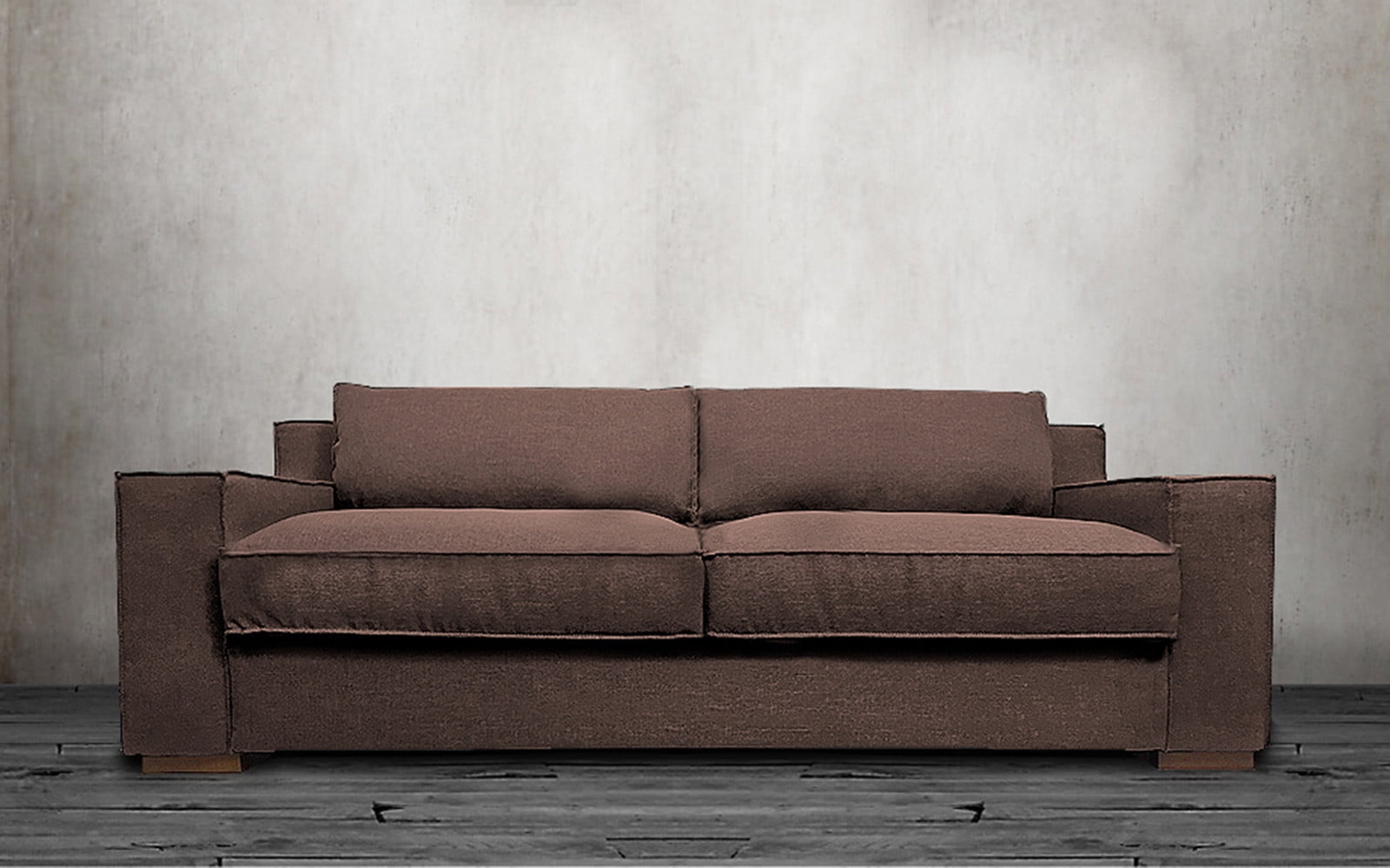 Ultra Comfortable Linen Fabric Wide Track Arm Large Capri Style Sofa ...