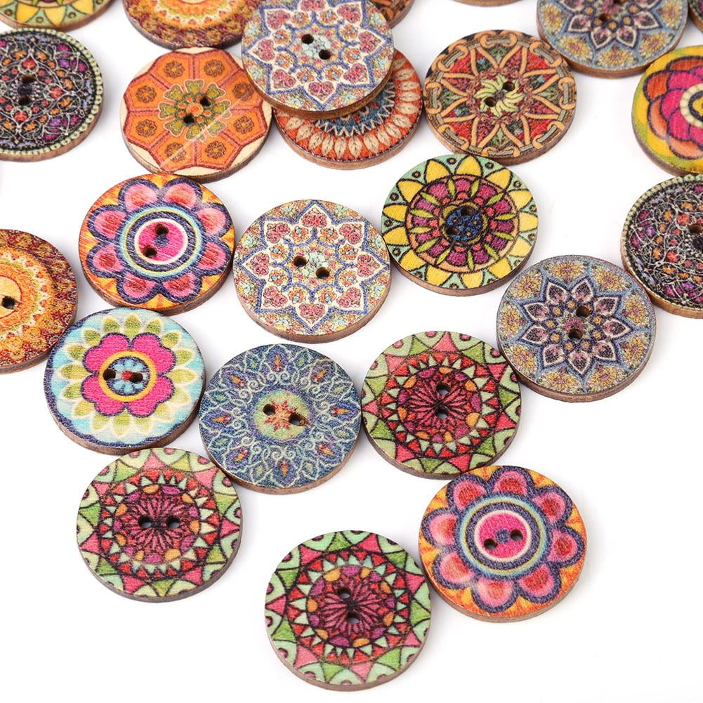 Click here for Fosa Print Button wood Buttons 100 Pcs Mixed Patte... prices