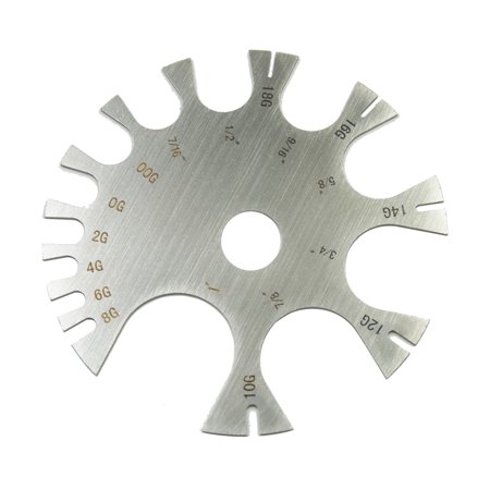 Body Jewelry Piercings Gauge Stainless Steel Measurement Wheel for Lip ...