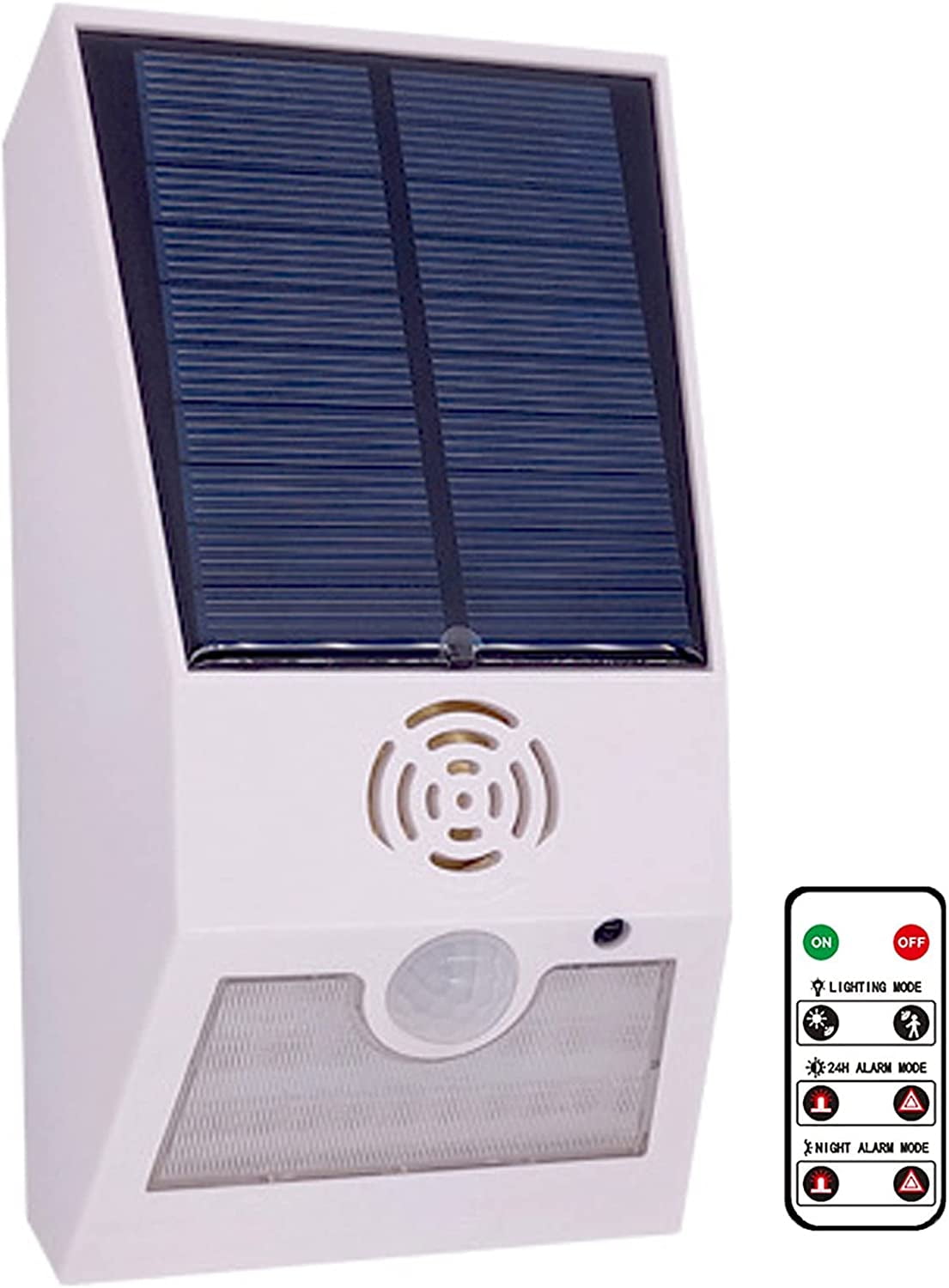 Solar Security Alarm Light Outdoor,LED Motion Sensor Solar Strobe Wall ...