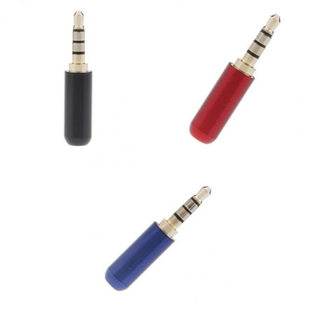 Milaget Stereo 3.5mm 4 Pole Headphone DIY Male Audio Plug Solder ...