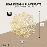 Free Shipping! Juvale Gold Vinyl Round Leaf Placemats Set of 10 14.4 ...