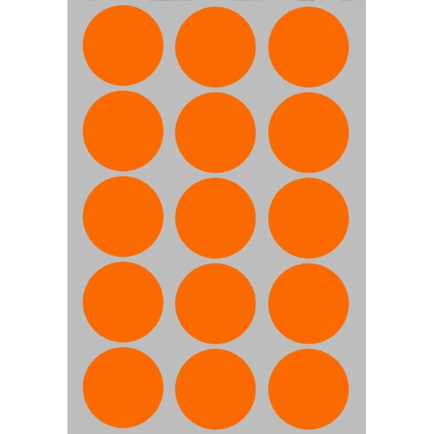 Royal Green Bright Neon Orange Circle Dot Sticker Labels for Marking 1. ...
