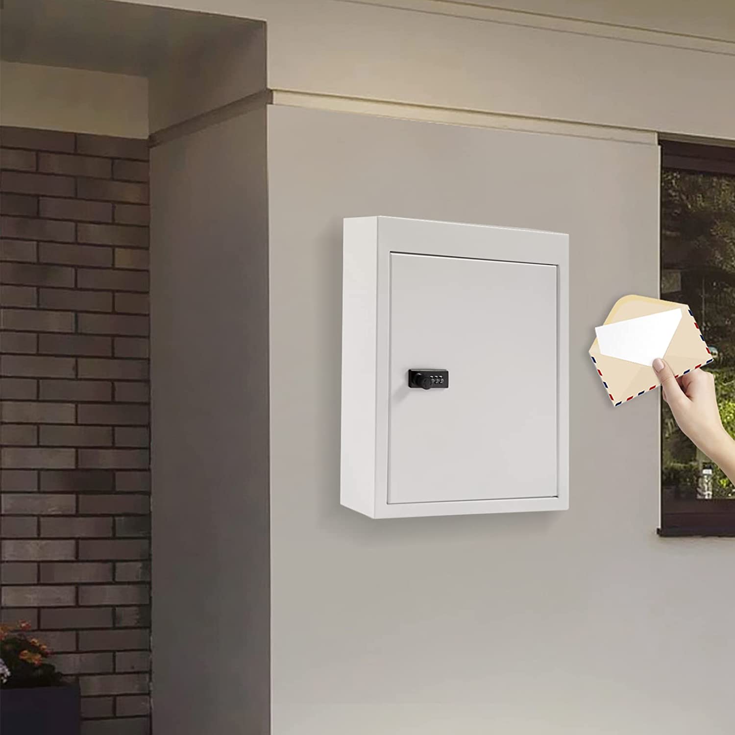 FETCOI Through-The-Wall Mailbox Letter Drop Box,Through-The-Wall ...