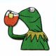 Frog Sipping Tea Meme Iron On Embroidered Patch - Walmart.com
