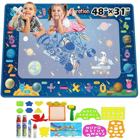 Aqua Water Painting Mat 48" X 31"large Magic Doodle Mat Kids Toys Mess ...