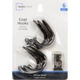 Mainstays, Single Bronze Finish Metal Hooks, 6 Pack, Mounting Hardware ...