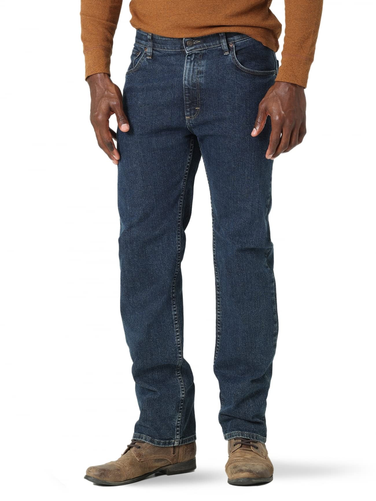Wrangler Authentics Men's Regular Fit Comfort Flex Waist Jean, Dark ...
