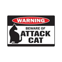 SignMission 6 x 9 in. Beware of Attack Cat Warning Decal - Cats Decals ...