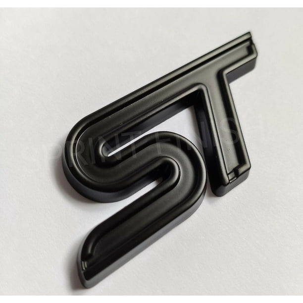 Matte Black St Badge 3d Metal Emblem For Ford Fiesta Focus St-line X ...