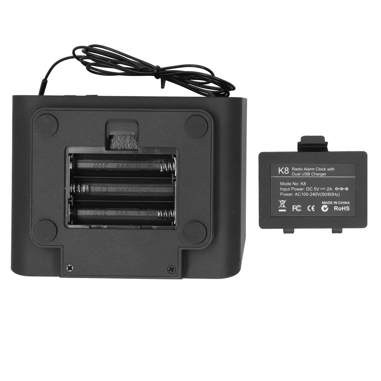 Peahefy Ra-dio Clock,Alarm Clock,Desktop Digital Clock USB Charging ...