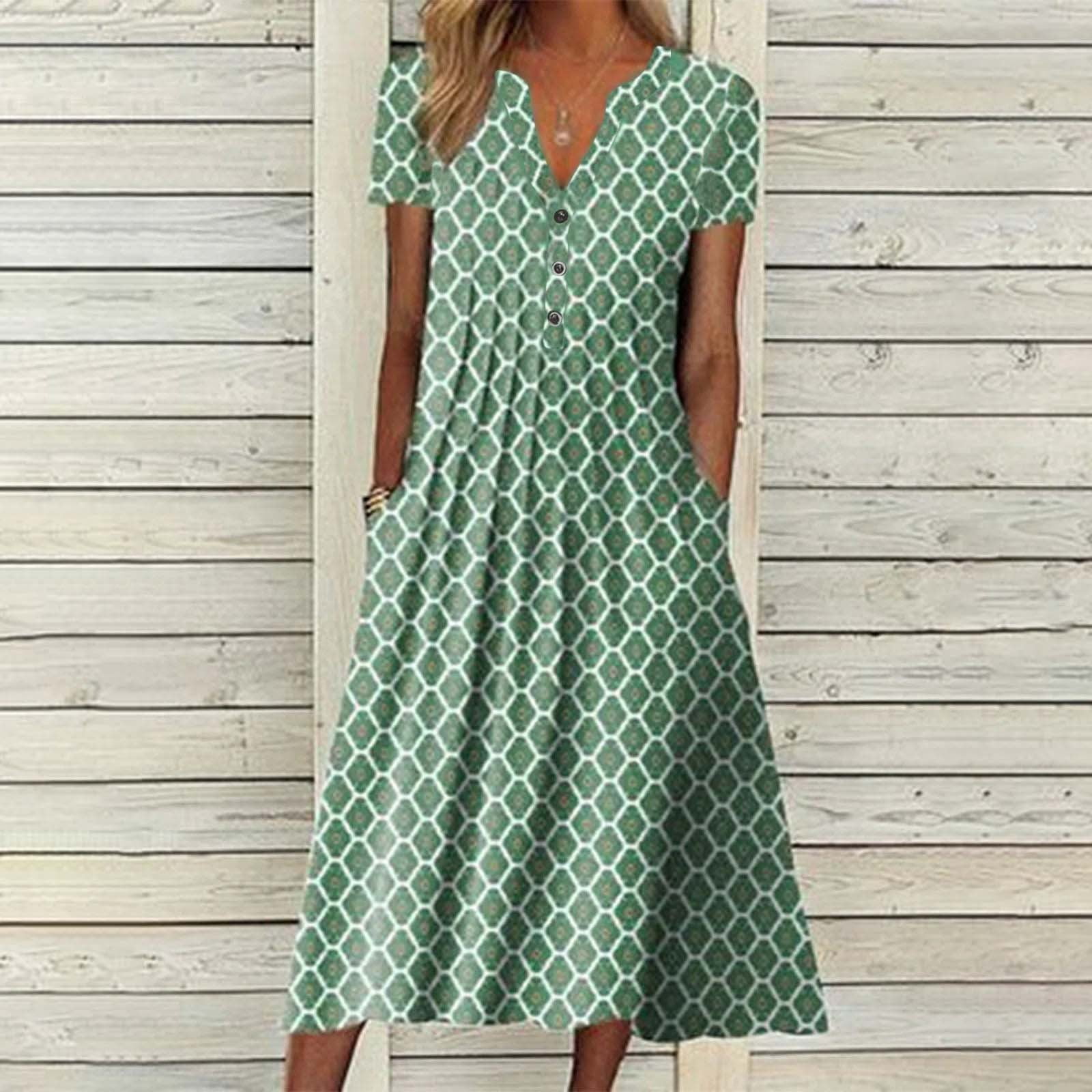 Click here for Zanvin Summer Dresses For Women Printing Causal V-... prices