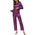 Gakvov Plus Size Silk Satin Pajamas For Womens 2 Piece Sleepwear Suit