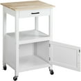 ZENSTYLE Wooden Portable Kitchen Cart with Wheels, Storage Cabinet ...