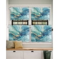 Abstracts Turquoise Marble Stripe Short Blackout Curtains 24 Inch Long ...