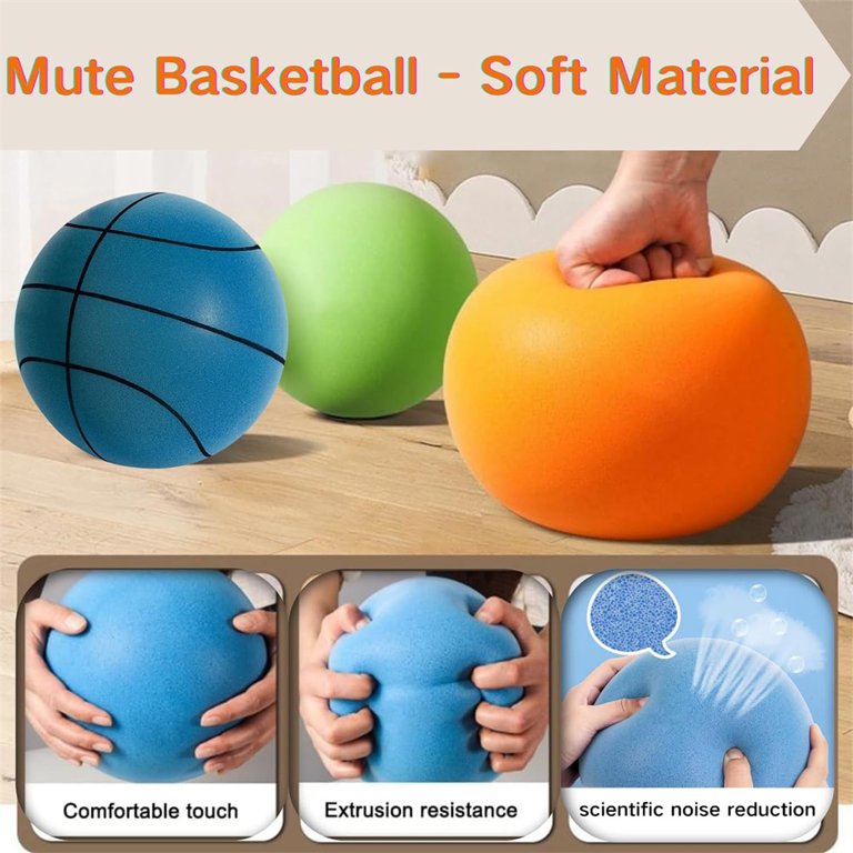 Silent Basketball Hush Handle - Indoor Dribbling Foam Ball Size 7/5/3 ...