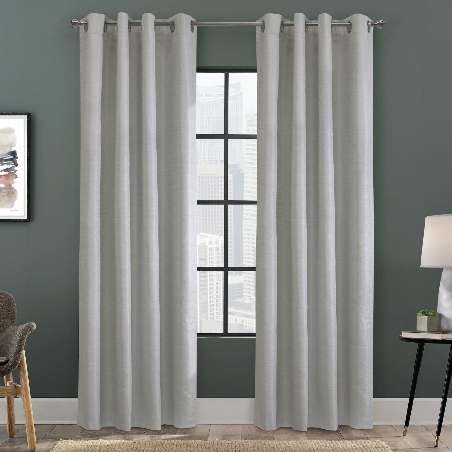 Loft Living Suez Contemporary Grommet Single Curtain Panel Room ...