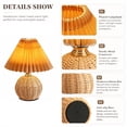 CaiTeLin Pleated Rattan Table Lamp, Woven Ball Bedside Light, USB ...