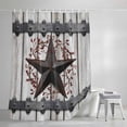 Country Star Shower Curtains for Bathroom, Vintage Rust Grey Star Berry ...