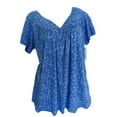 Aimik Women Plus Size V Neck Tops Ruched Tunic Short Sleeve T Shirt
