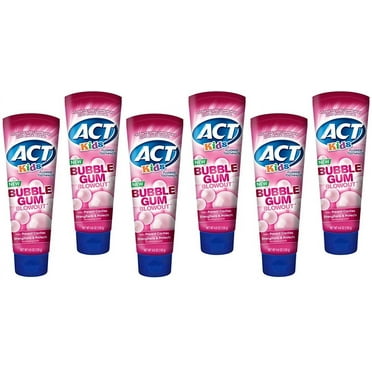 3 Pack - ACT Kids Fluoride Toothpaste, Bubblegum Blowout 4.6 oz ...